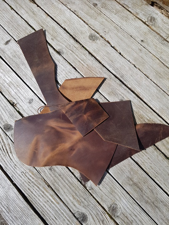 1 Kilo Leather Off Cuts Distressed Cowhide - Mishnóc